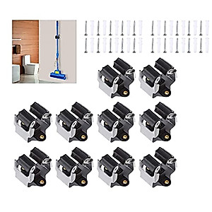Broom Holder Wall Mount 10 Pack Heavy Duty Metal Mop Broomstick Shovel Handle Hanging Clips Clamp Organizer Hanger Rack Gripper