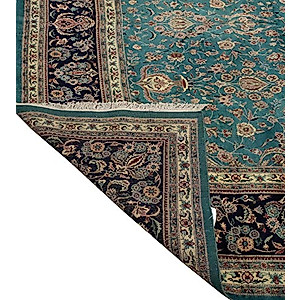 NOORI RUG Pak-Persian Tabriz Teal Green/Navy Rug, 12'0 x 16'0