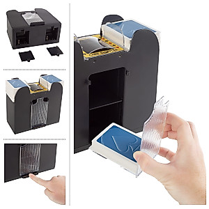 Automatic Card Shuffler - Battery-Operated 6-Deck Playing Card Dispenser - Game Night and Casino Accessories by Trademark Poker
