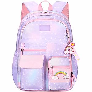 Rcuyyl Cute Backpack Elementary Bookbags Middle School bags Waterproof Bookbag Multifunction Casual Daypack Laptop Travel Bag