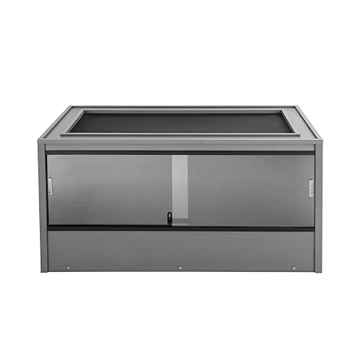 New Age Pet ECOFLEX 48-Inch Mojave Reptile Lounge in Grey- Durable Wood Plastic Composite Habitat with Vented Side Panels, Removable Sliding Glass Doors & Lock, Easy Assembly