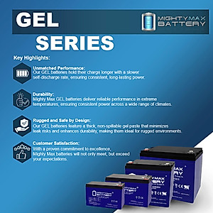 Mighty Max Battery 12V 55AH Gel Replacement Battery for Pride Jazzy Elite HD - 2 Pack