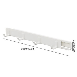 LIRUXUN Space Saving Retractable Hook Self Adhesive 4 Hooks Bathroom Hanger Closet Clothes Towel Hook Rack