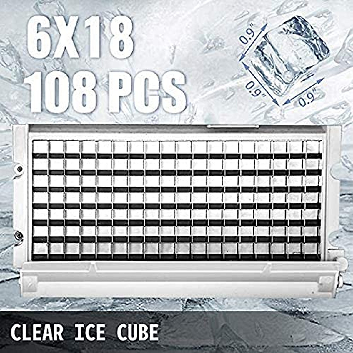Ice Cube Makers, Commercial Ice Maker 150LBS/24H with 99LBS Bin, Heavy Duty Stainless Steel Construction, Auto Clean, Clear Cube, Air-Cooled, Include 2 Water Filters, Drain Pump, 2 Scoops, Connection