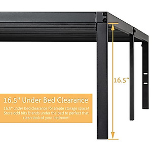SHA CERLIN Full Size Sturdy Metal Bed Frame, Heavy Duty Platform Bed Frame No Box Spring Needed, Slots for Headboard Attachment, Easy Assembly, Mattress Foundation, No Noise, Non-Slip Design