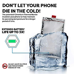 PHOOZY Apollo Series Thermal Phone Case - Insulated, Ultra-Slim Pouch Protects Your Phone from Overheating in The Sun & Extends Battery Life. Floats in Water. AS SEEN ON Shark Tank - Silver - Large