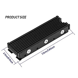 M.2 PS5 SSD NVMe Heatsink for Samsung 990 980 Pro 970 EVO Plus SN570 SN750 SN850 Firecuda 530 NVME or SATA m2 2280 SSD Cooling Heatsink, Black
