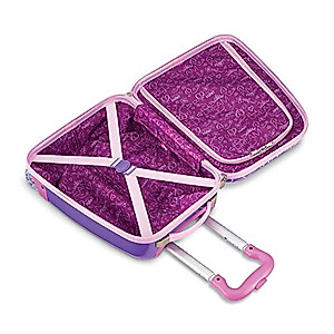 American Tourister Kids' Disney Hardside Upright Luggage, , Wheel,Zippered Divider,Telescopic Handle,Tie Down Straps,Lightweight, Princess 2, 16"