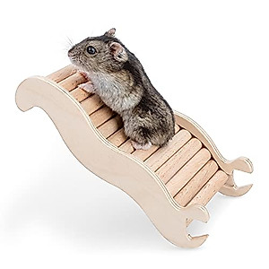 Niteangel Hamster Climbing Toy Wooden Ladder Bridge for Hamsters Gerbils Mice and Small Animals (Small - 6.3'' L)