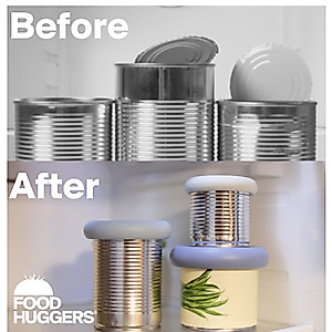 Food Huggers 3 Can Covers | Reusable Can Lids Snugly Seal Cans and Jars | 100% Food Grade Durable Silicone | Plastic Free (Blue)