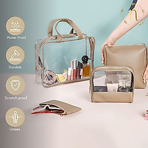 Nestasia Travel Kit for Women, Toiletry Makeup Bag, Travel Cosmetic Bag for Women, set of 4 with a different size, Beige