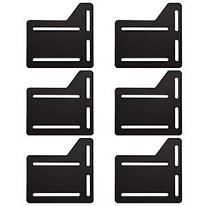6Pcs Bed Frame Brackets Adapter for Headboard, Heavy Duty Bed Modification Plate, Headboard Brackets for Metal Bed Frame, Black