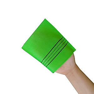 Korean Asian Exfoliating Bath Washcloth Mitt for Remove Dead Skin.Exfoliating Body Scrubber.Exfoliating Gloves for Body Scrub (Green2 Red2)