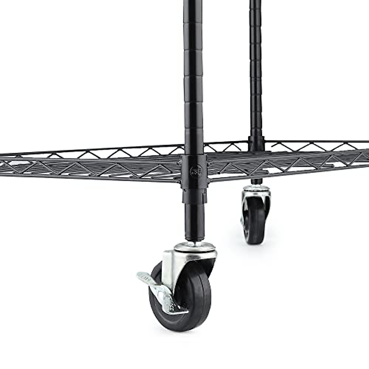 Caster Wheels,Shelf Casters,Set of 4, Shelving Wheels Replacement Wire Shelf Casters,Storage Shelf Casters for Shelf to Replace Wire Shelving  Leveling Feet - Fit Pusalxl Shelf