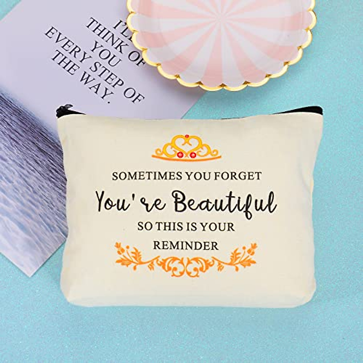 Inspirational Gifts for Women Christmas Gifts for Friends Mom Stocking Stuffers for Girlfriend Daughter Cute Birthday Anniversary Valentine Gifts for Wife Female You are Beautiful Makeup Cosmetic Bags