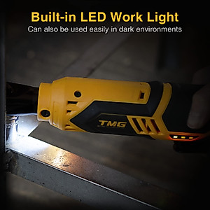 Meagle Electric Cordless Ratchet Wrench, 3/8 Inch 40 Ft-lbs 230 RPM 12V Power Ratchet Wrench w/ 60-Min Fast Charge, Variable Speed, 2.0Ah Lithium-Ion Batteries &Tool Bag