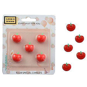XGNG 2Box 10PCS Sweet Fruit Aroma Soy Wax Decorative Candle Cherries Shaped Scented Candle for Birthday Gift Table Photo