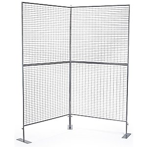Displays2go 75 Inch 2-Panel Exhibit Displays, Iron Construction, Floor Standing, Double Sided – Silver Finish (AD2PNL)