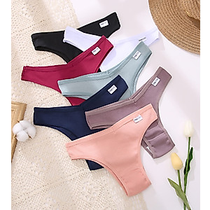 FINETOO 10 Pack Womens Cotton Underwear Sexy Stretch Bikini Panties Low Rise Hipster Ladies Soft V-Waist Cheeky(L)