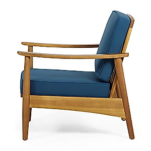 Willowbrook Outdoor Club Chair with Cushion - Acacia Wood - Teak (Set of 2)