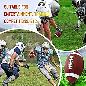 Jerify Composite Leather Footballs Official Size Composite Leather Balls Composite Leather Inflatable Footballs with Pump Indoor Outdoor Footballs Bulk for Training and Recreational Play (9 Pcs)