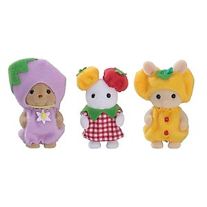 Calico Critters Veggie Babies, Limited Edition Playset with 3 Collectible Figures and Costume Accessories