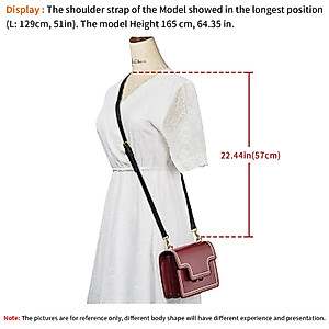 DEVPSISR Leather Adjustable Replacement Strap Shoulder Bag Cross Body Bag Purse Handbag For Women, 43-51 Inch（Brown）