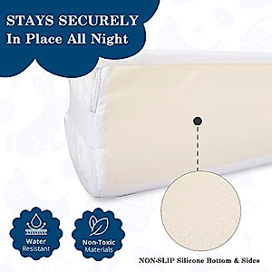 Wonder Living Toddler Bed Rail Bumpers, Safety Sleep Replacement for Kids & Baby, Premium Foam Long Pillow Pads with Non-Slip Machine Washable Cover, 2 Pack