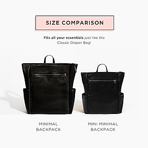 Freshly Picked Mini Minimal Diaper Bag Backpack, Onyx Black