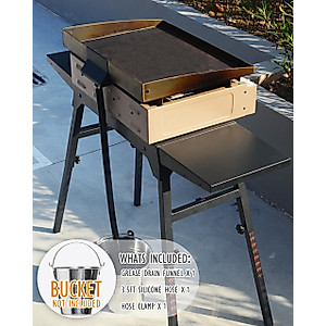 Rear Grease Drainage Funnel for Blackstone Grease Catcher Upgrade, Enclosed Grease Trap with Integrated Grease Gate for Blackstone Grease Cup, Flexible Large Capacity, Blackstone Griddle Accessories