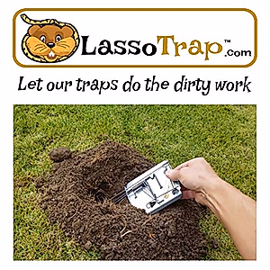 LASSO TRAP Gopher Trap (Pack of 2) Galvanized & Oil-Hardened Steel; Super Cost-Effective, Reusable, & Durable Animal Trap Best in The Lawn, Yard, Garden, Farm, & All Outdoor Settings w/Manual