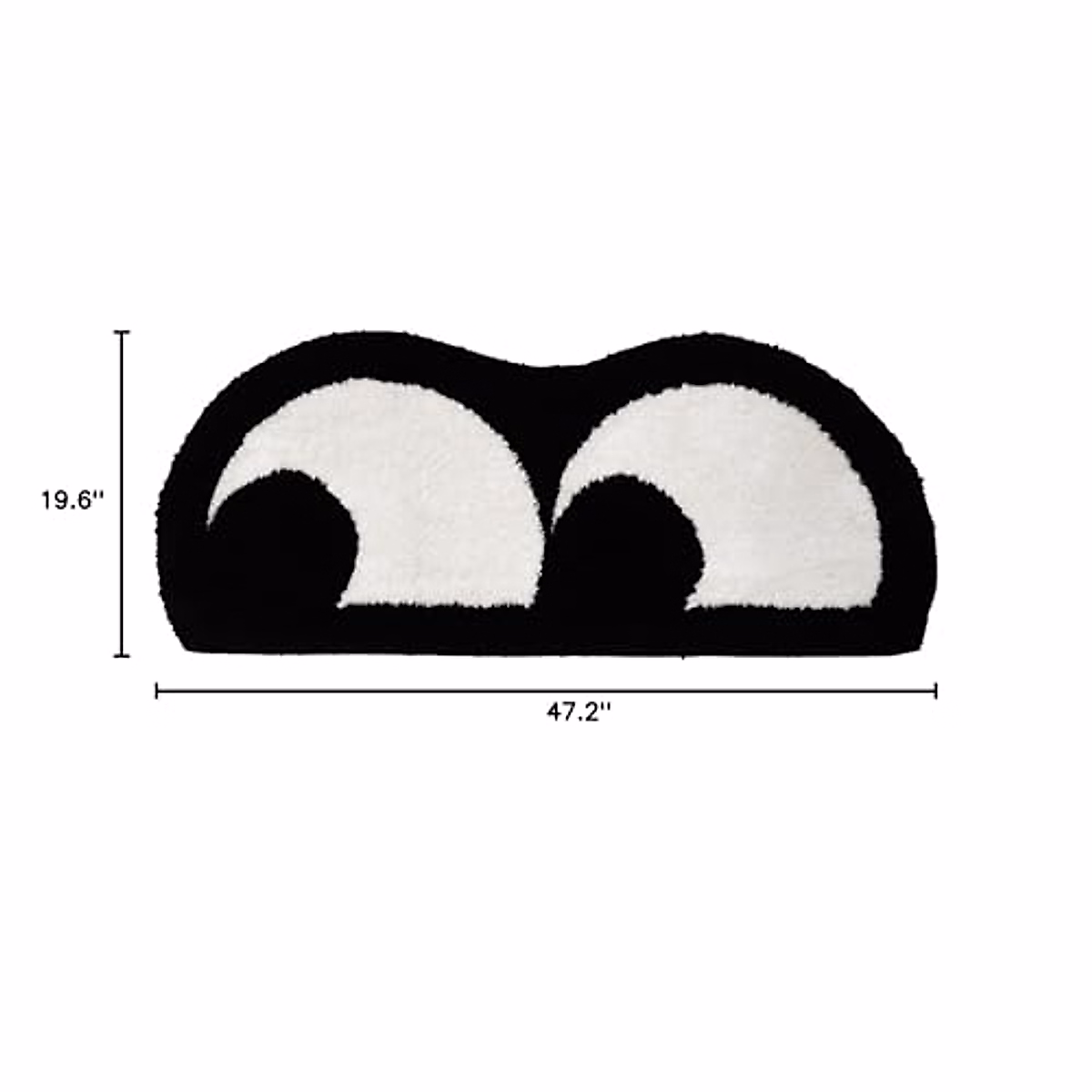 Black White Rug Funny Squint Eye Bedroom Bedside Rugs Carpet Non-Slip Long Runner Area Rugs Nursery Bathroom Living Room Laundry Decor Aesthetic Rug (Black White, 50 * 120cm/19.6 * 47.2inch)