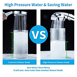 KAIYING Chrome High Pressure Handheld Shower Head with ON/OFF Pause Switch, 3 Spray Modes Shower Wand with Shut Off Button, Removable Camper Shower Head with Hose and Adjustable Angle Bracket