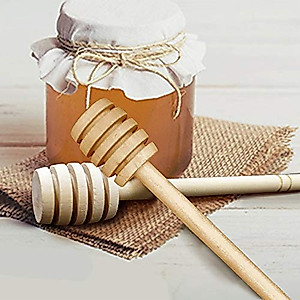 5 Pack 6 Inch Mini Wooden Honey Dipper Sticks Honey Dippers Jam Muddler Syrup Stirrer for Honey Jar Dispense Drizzle Honey
