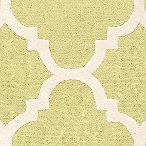 SAFAVIEH Cambridge Collection Area Rug - 9' x 12', Green & Ivory, Handmade Moroccan Trellis Wool, Ideal for High Traffic Areas in Living Room, Bedroom (CAM140T)