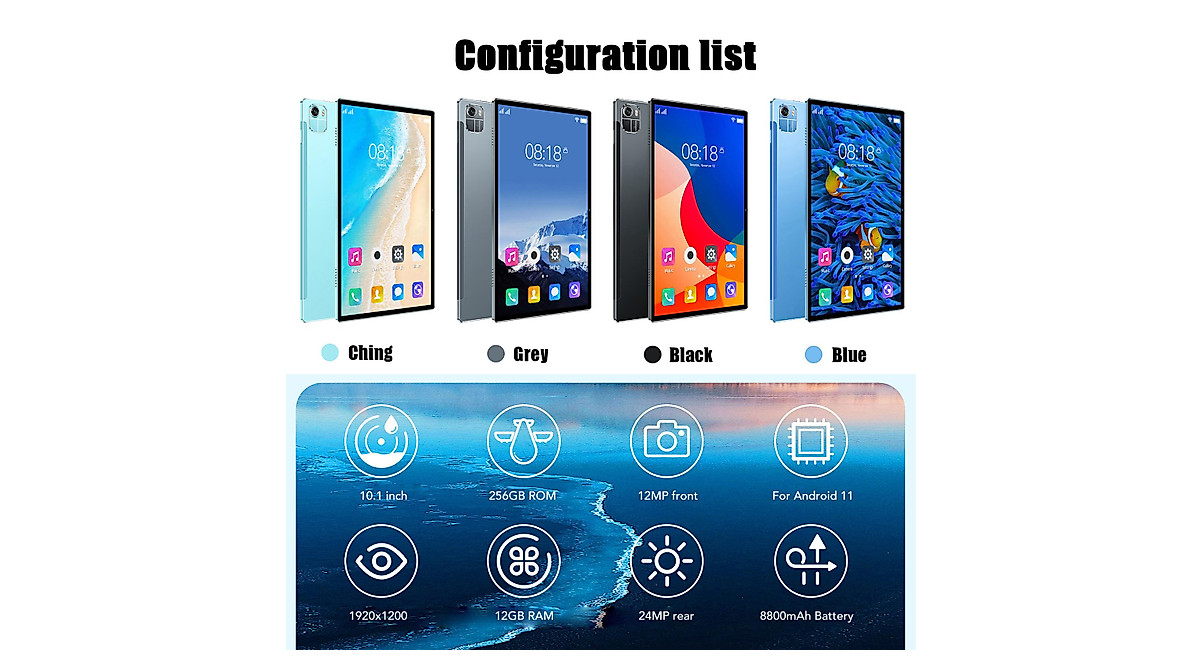 10.1 Inch 2-in-1 Tablet with Keyboard and 12GB RAM | Full HD Touchscreen