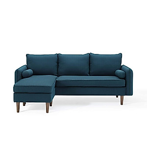 Modway Revive Right Or Left Sectional Modern Upholstered Fabric Sofa Couch, Azure