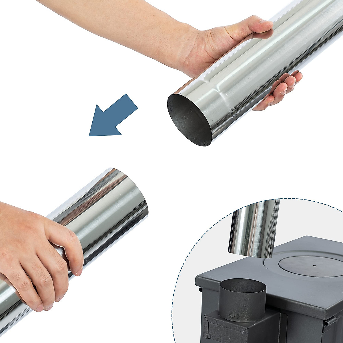 PMNY Wood Burning Stove, Hot Tent Stove Kit with Chimney Pipes, Side Racks and View Window, Multipurpose Camping Stove for Tent, Shelter, Heating and Cooking