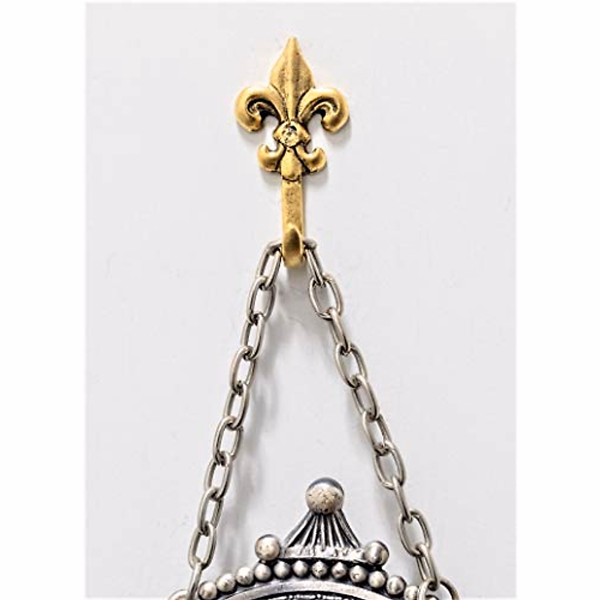 Norma Jean Designs Mini Metal Fleur De Lis Wall Decor Hooks, Set of 3, Gold