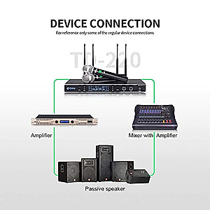 D Debra Audio New Model TD-220 Professional UHF True Diversity 2 Channel Wireless Microphones System with 2 Cordless Handheld Mic