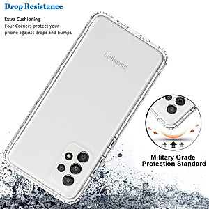 Tothedu Case for Galaxy A52 5G/Galaxy A52 4G, Samsung A52 5G Case for Girls Women, Clear Full Body Protective Shockproof Hard PC Shell Soft TPU Bumper Cover Cases for Samsung Galaxy A52 5G (Clear)