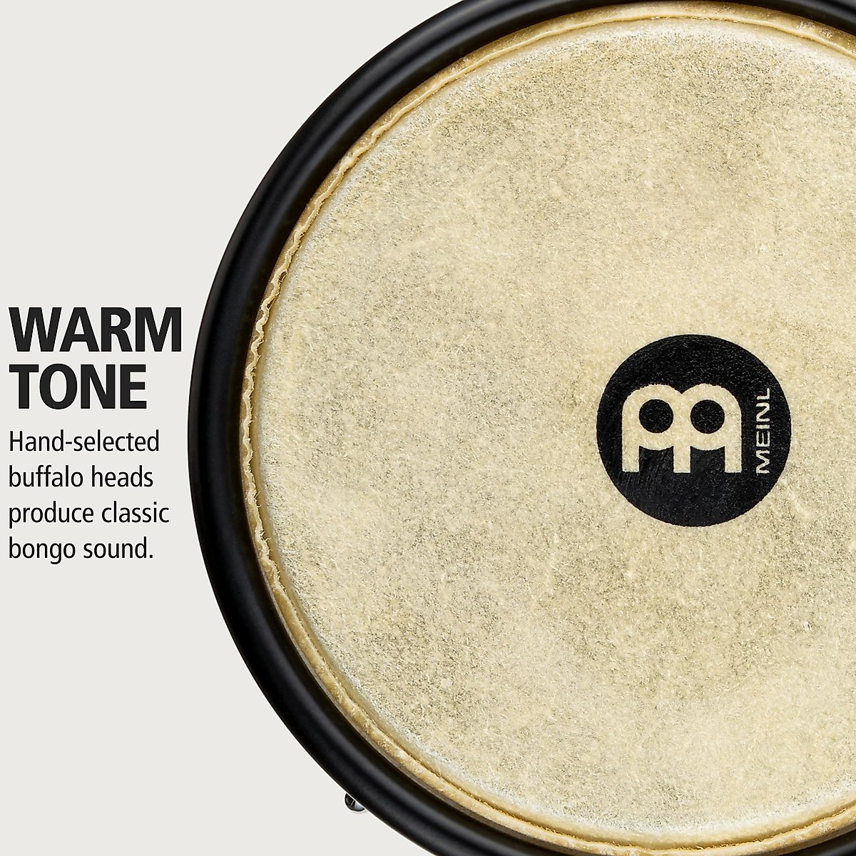 Meinl Percussion Bongos Hand Drum Set 6.5" and 7.5" with Synthetic Shells and Tuning Key — NOT Made in China — Journey Series, 2-Year Warranty (HB50BK)