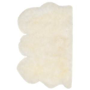 SAFAVIEH Sheep Skin Collection 3' x 5' White SHS121A Handmade Rustic Glam Genuine Pelt 3.4-inch Extra Thick Area Rug