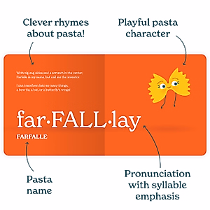 Little Book of Pasta Board Book for Babies and Toddlers about Shapes Read with Phonics and Rhymes Baby Book 0-12 Months Toddler Book Ages 1-4