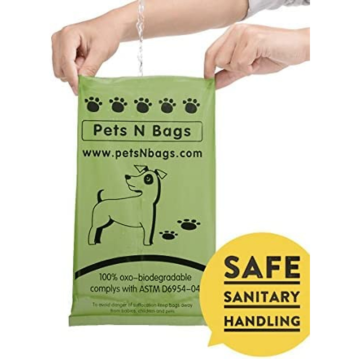 Pets N Bags Dog Poop Bags, Dog Waste Bags, Biodegradable Unscented Refill Rolls, Includes Dispenser