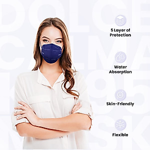 Dolce Calma KN95 Face Mask, 60 Pack Individually Wrapped 5-Ply Breathable & Comfortable Multicolor Masks for Men and Women, KN95 Masks for Adults with Adjustable Nose Clip & Flexible Earloop KN95 Mask