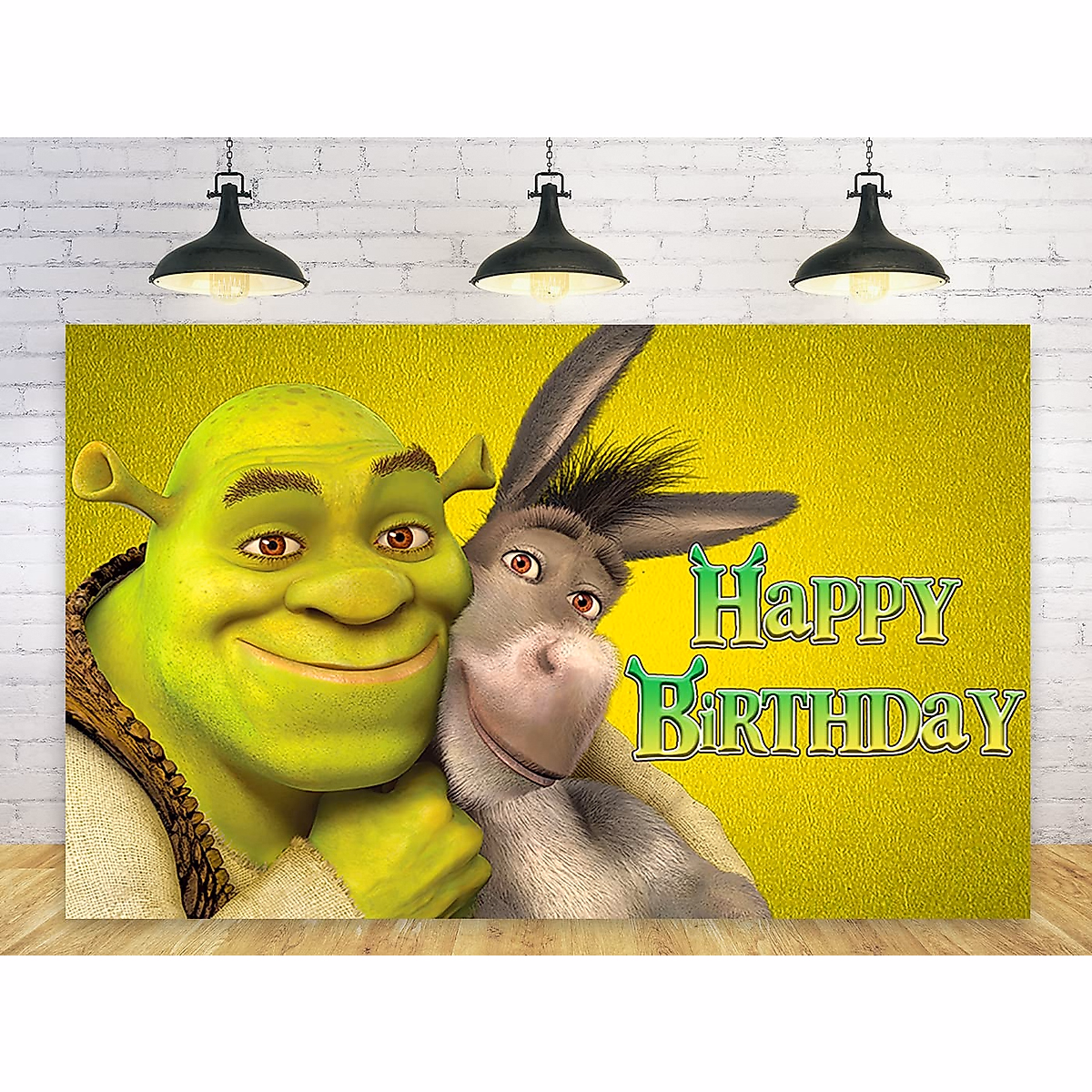 Shrek Backdrop for Birthday Party Decorations Shrek and Donkey Background for Baby Shower Party Cake Table Decorations Supplies Shrek Theme Banner 5x3ft