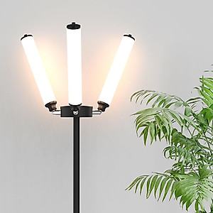 Alldio Torchiere Floor Lamps, Modern Bright Floor Lamp for Living Room, Multi-Head Standing Light with Foot Switch, LED Tall Lamp for Bedroom, Office (Black)