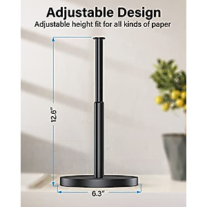 Paper Towel Holder Countertop fit for Large & Small Size, Paper Towel Stand for Kitchen Rolls, Paper Towel Roll Holder, Modern Kitchen Countertop Organizer