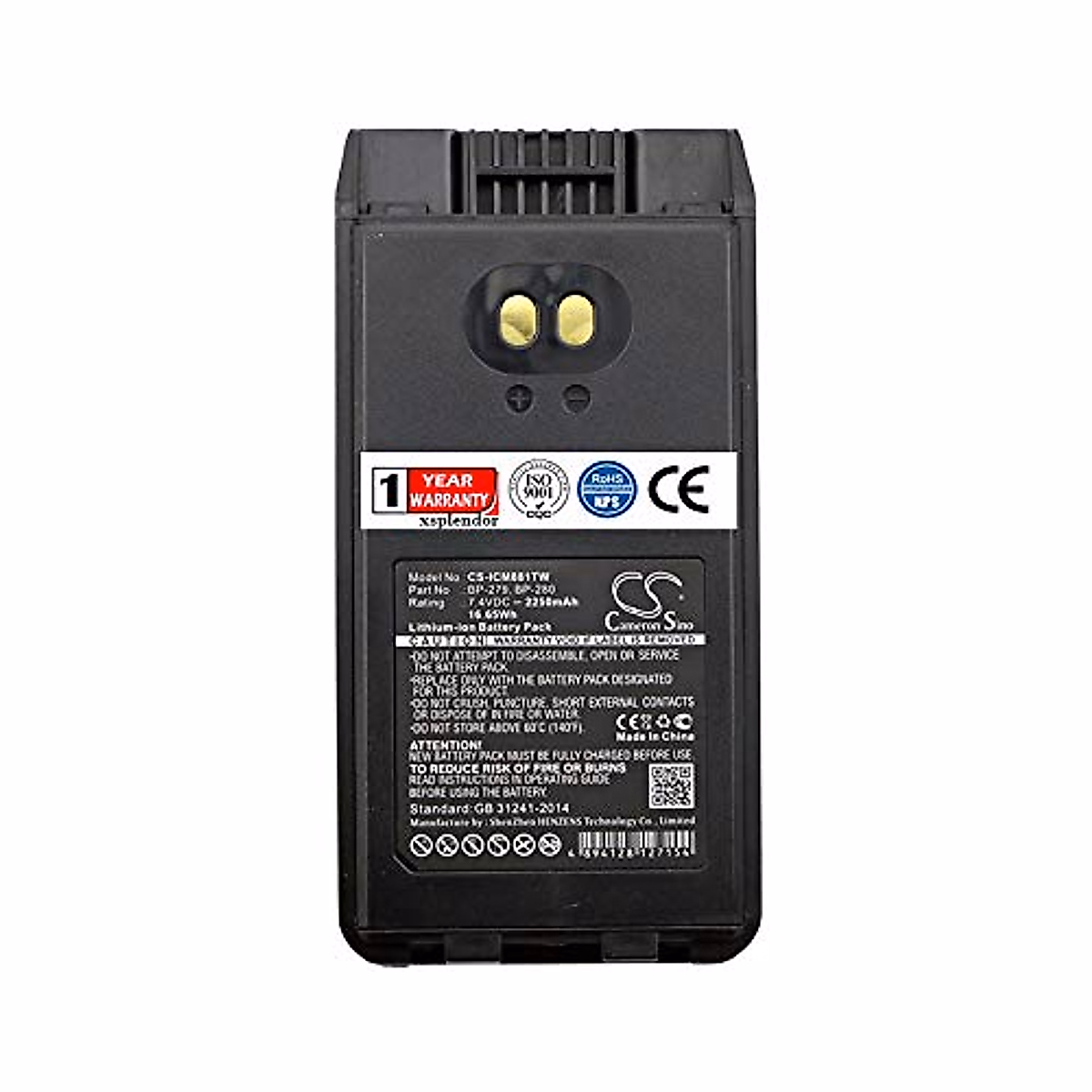 XPS Replacement Battery Compatible with ICOM F1000 F1000D F1000S F1000T F2000 F2000D F2000S F2000T FT-2000 IC-V88 PN ICOM BP-279 BP-280